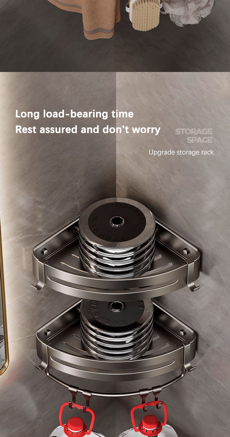 Dime Stainless Steel Bathroom Storage Aluminium Alloy Corner Bracket ...