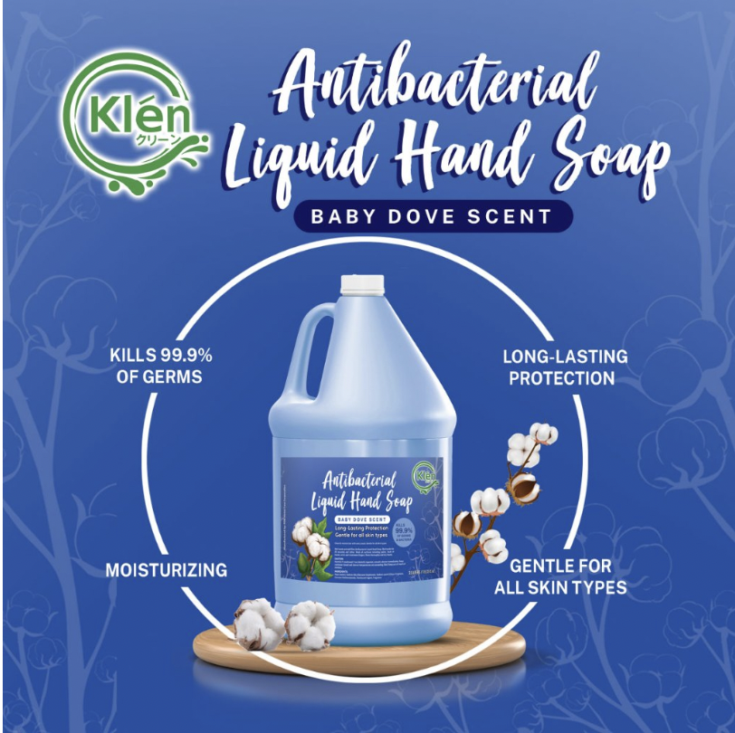 BEST PRICE Klen Antibacterial Liquid Hand Soap Baby Dove Scent Gallon ...