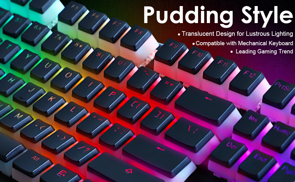 Pudding Keycaps 129keys Backlit Keycap OEM Profile PBT Material for ...