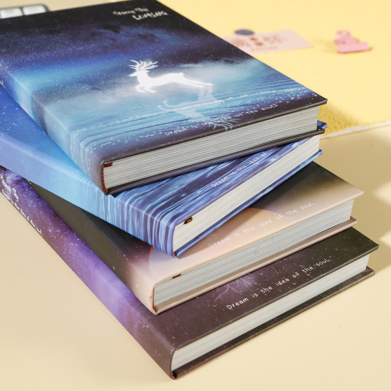 A5 Notebook Starry Sky Thickened Loose leaf Notebook Color Inner Page ...