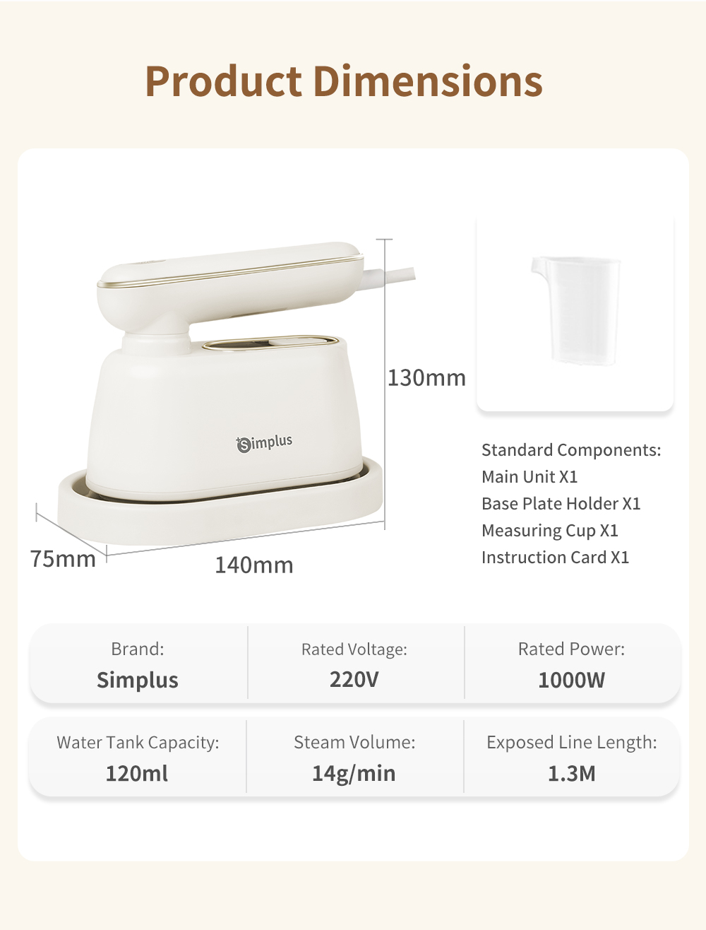 Simplus Steamer Iron Foldable Steam Iron Portable GTJH022 | Shopee ...