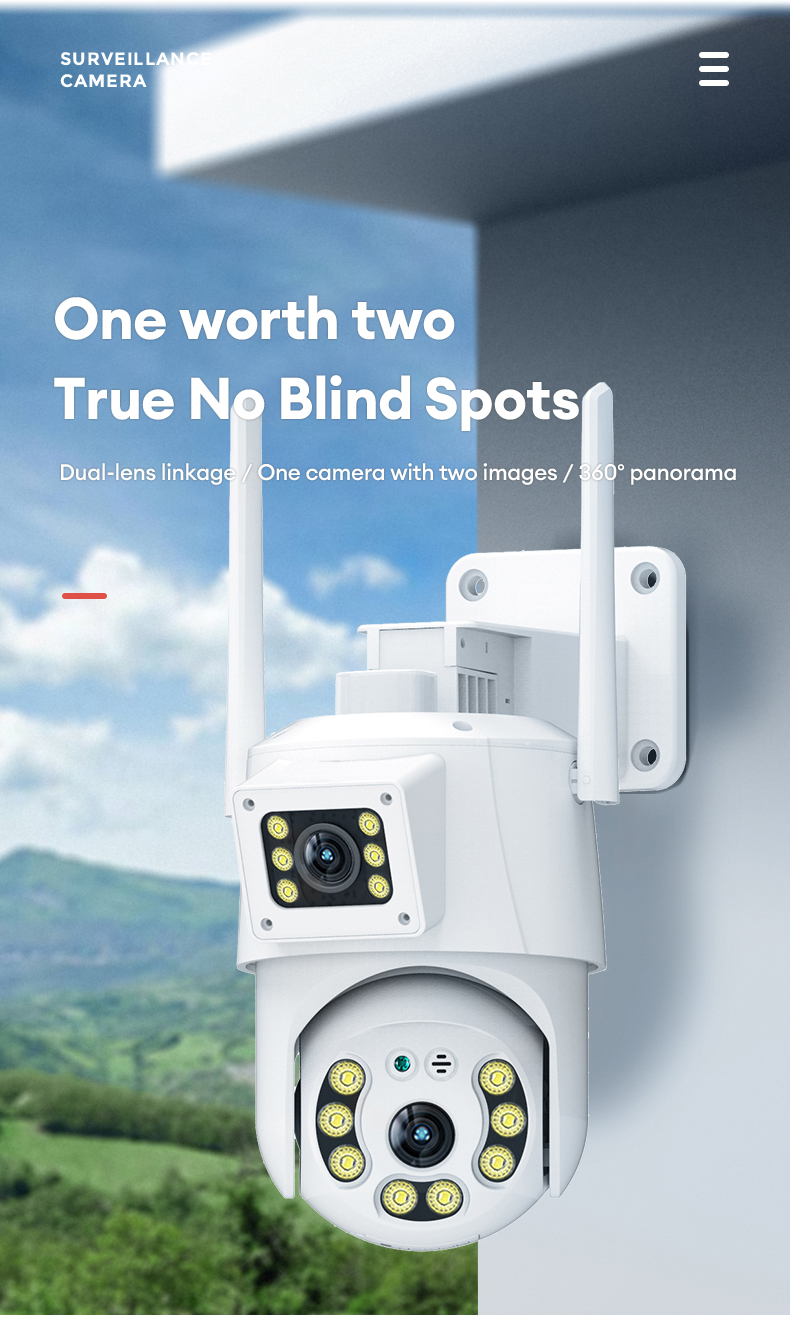 V380 Pro Q8 Plus 6MP HD Dual Lens CCTV Camera 360 Wireless Outdoor ...