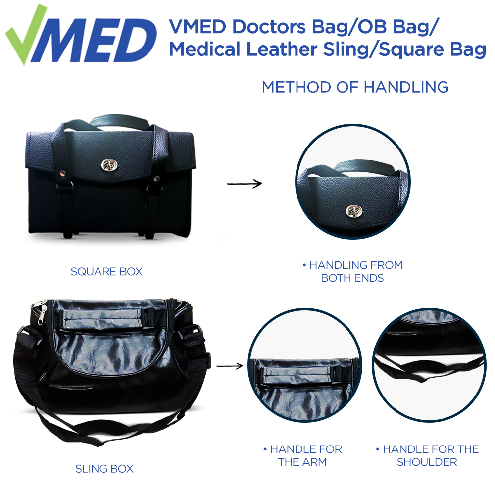 VMED Doctor's Bag / OB Bag / Medical Leather Sling and Square Bag ...