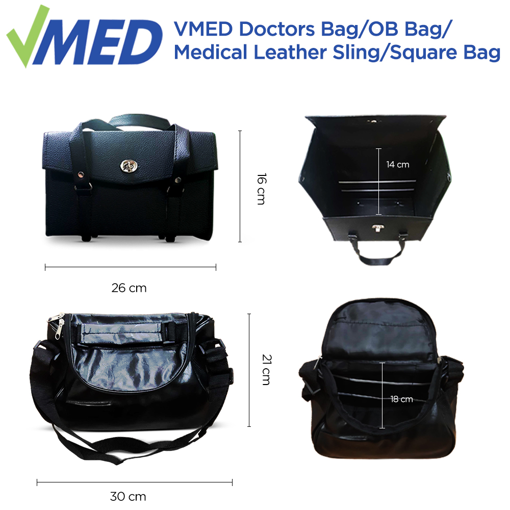 VMED Doctor's Bag / OB Bag / Medical Leather Sling and Square Bag ...