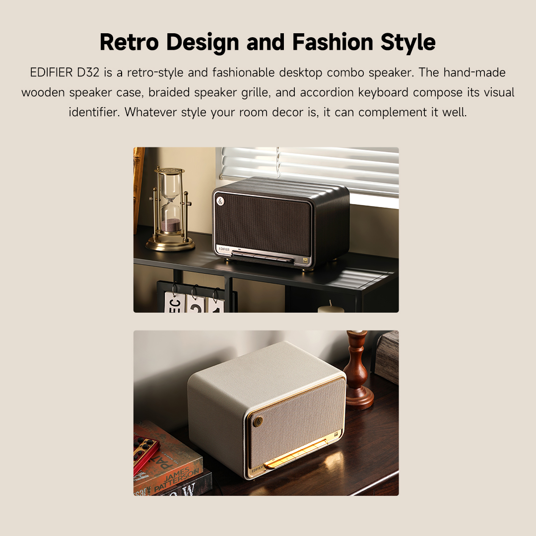 Edifier D32 Hi-Res Audio and Hi-Res Audio Wireless certified Tabletop ...