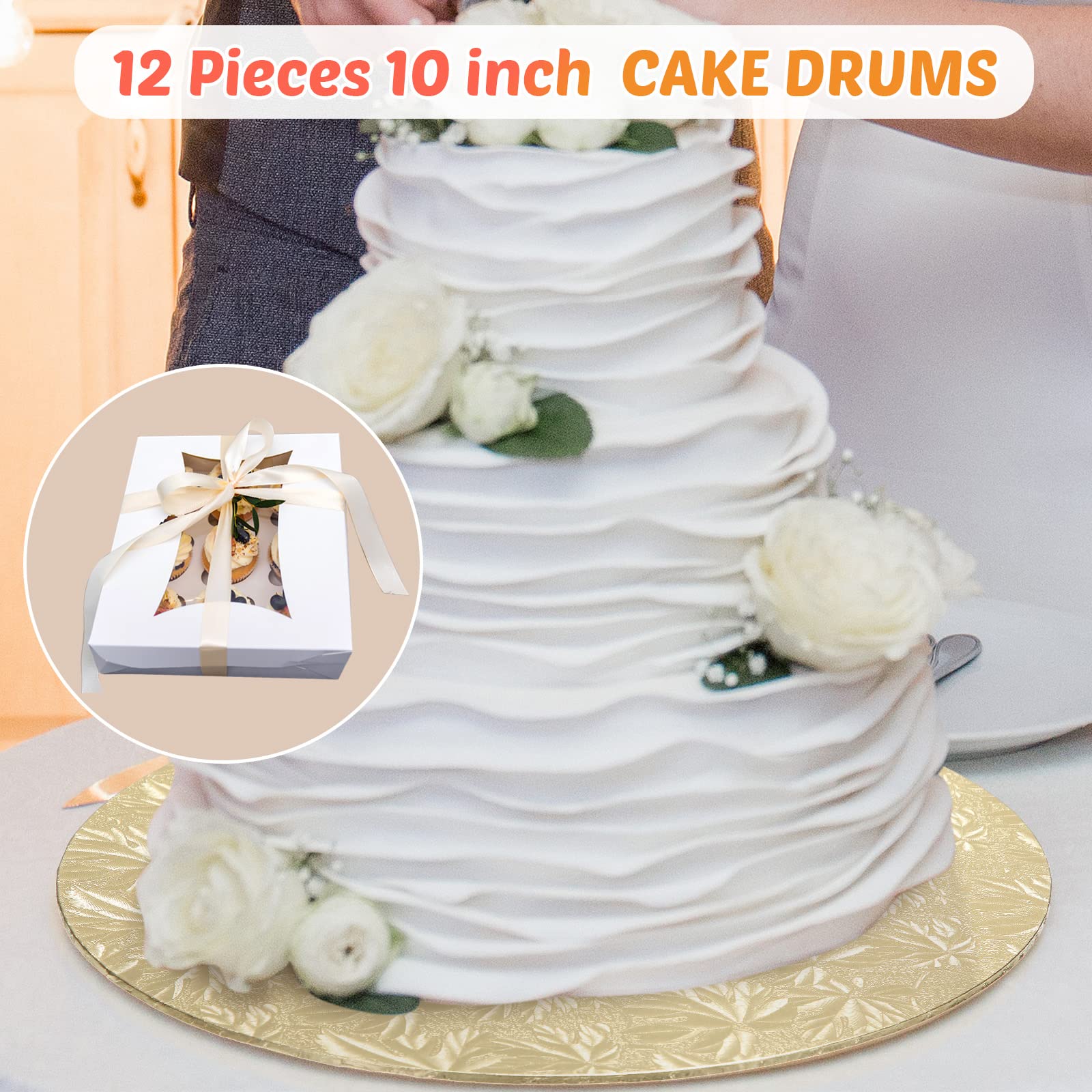 【Local Shipment】Cake Drum 12mm MDF 5mm Foil Styro Silver and Gold ...