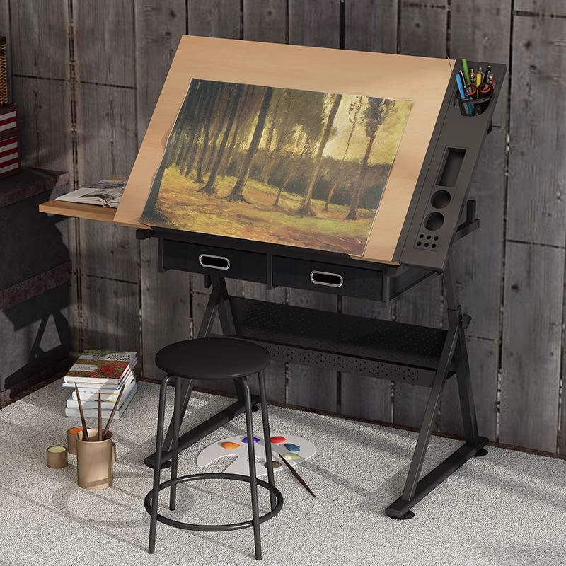 MC Painting table Liftable art drawing table Extra Side Drawers ...