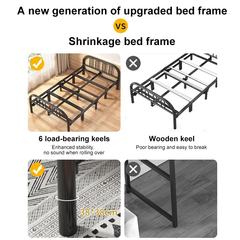 Metal Folding Bed Heavy Duty 75/100/120CM uratex foam Bed Frame Single ...
