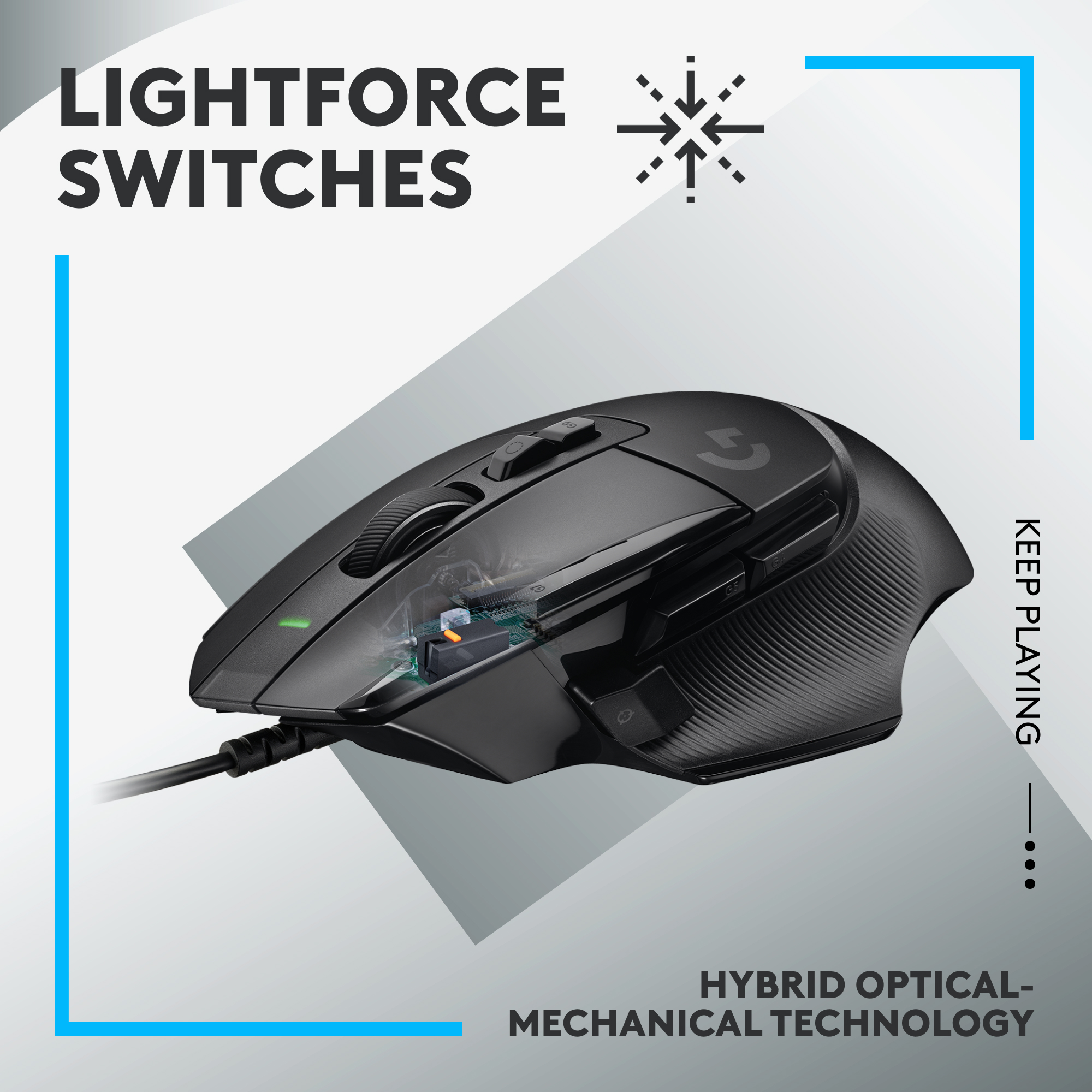 Logitech Gaming Mouse G502 X LIGHTFORCE Wired Hero 25K Sensor ...