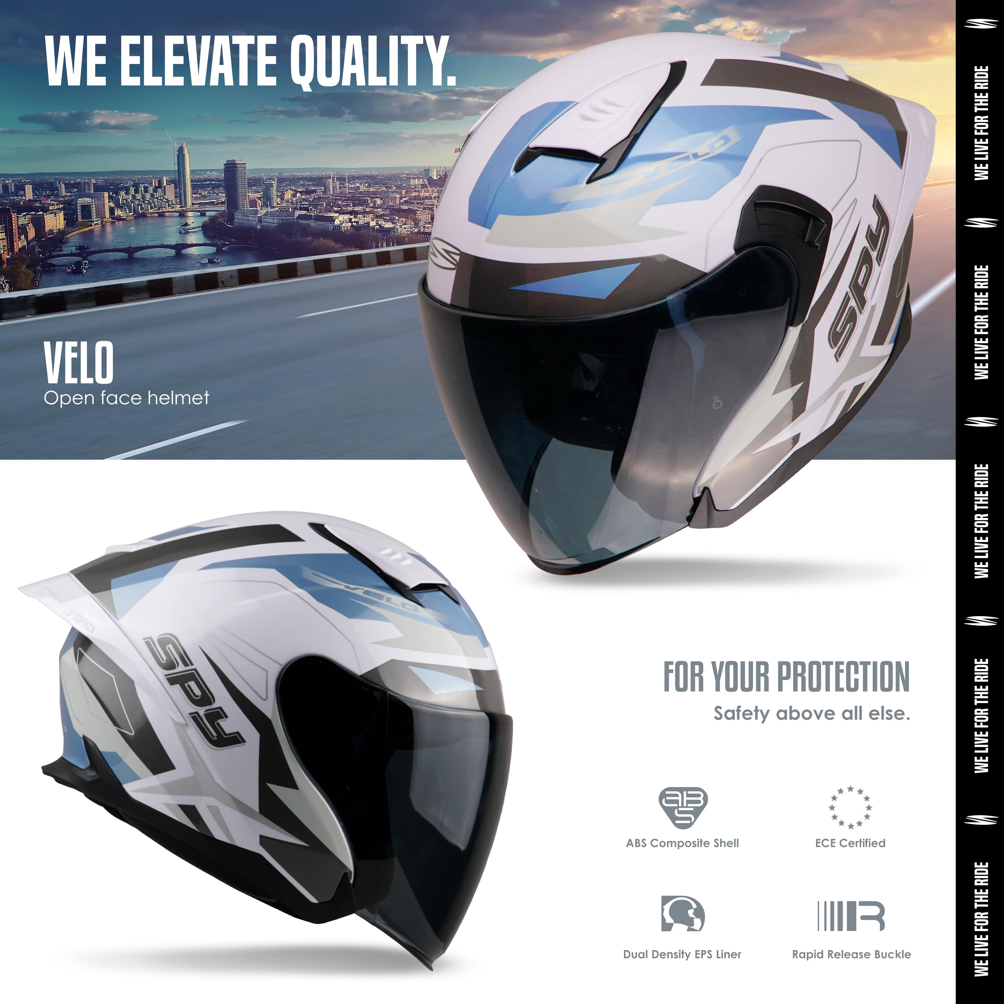 Spy VELO JET S1 - Open Face Dual Visor Helmet (FREE Clear Visor ...