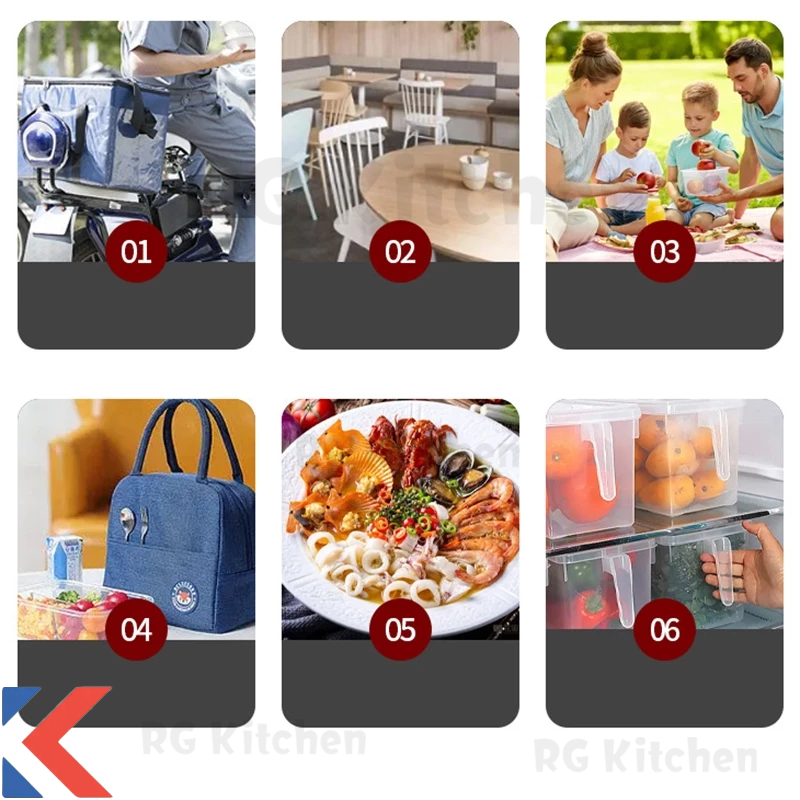 COD (25PCS) Red Bento Box With Back Cover 1/2/3/4/5 Grid Partition ...