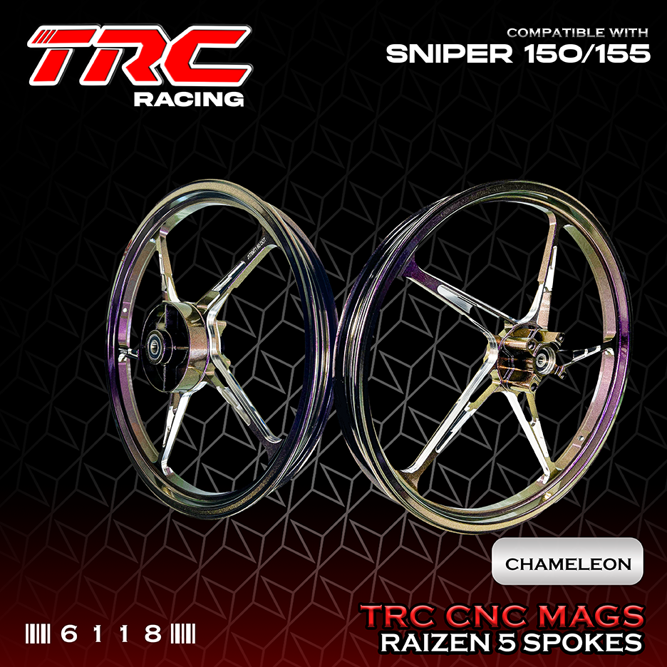 TRC CNC Mags Raizen 5 Spokes 1.6 x 1.6 x 17 Sniper 155/150 6118 ...