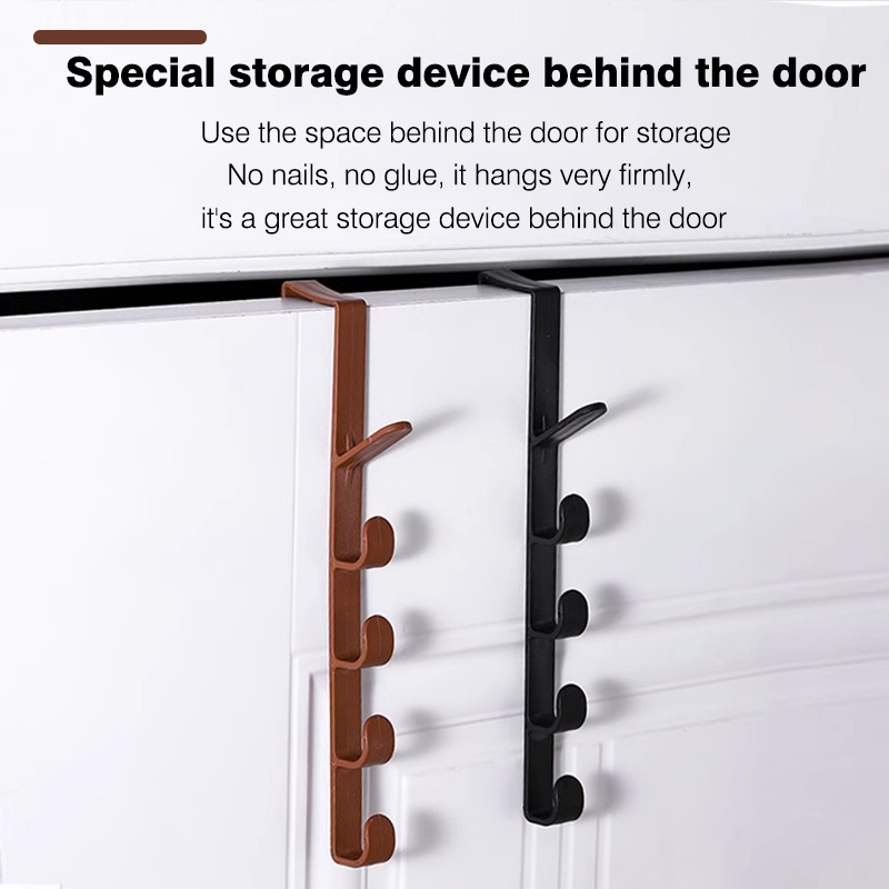 5 Hooks Multifunctional Five-section Behind Wardrobe Room Kitchen ...