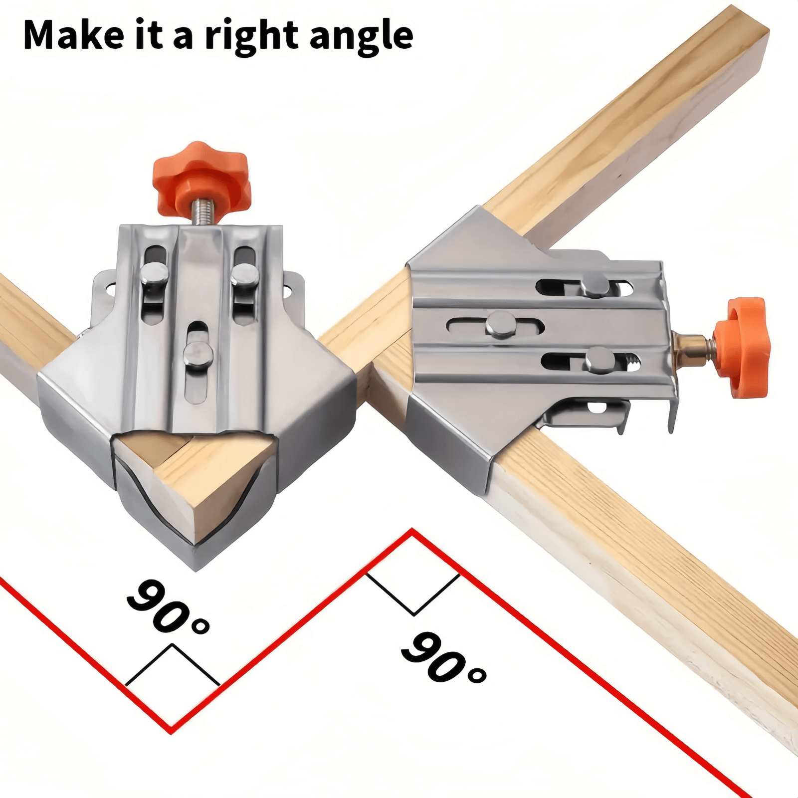 Maxten 2pcs Multi-Purpose Stainless Steel 90° Woodworking Angle Clamps ...