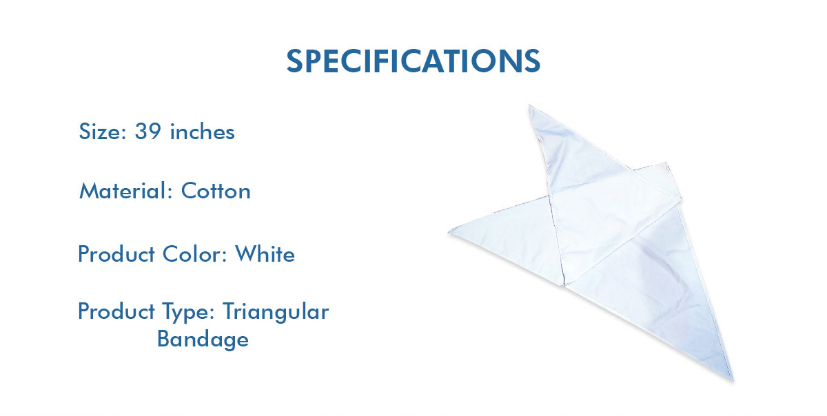 Medical Triangular Bandage - Large Cloth Bandage for Injury Support and ...