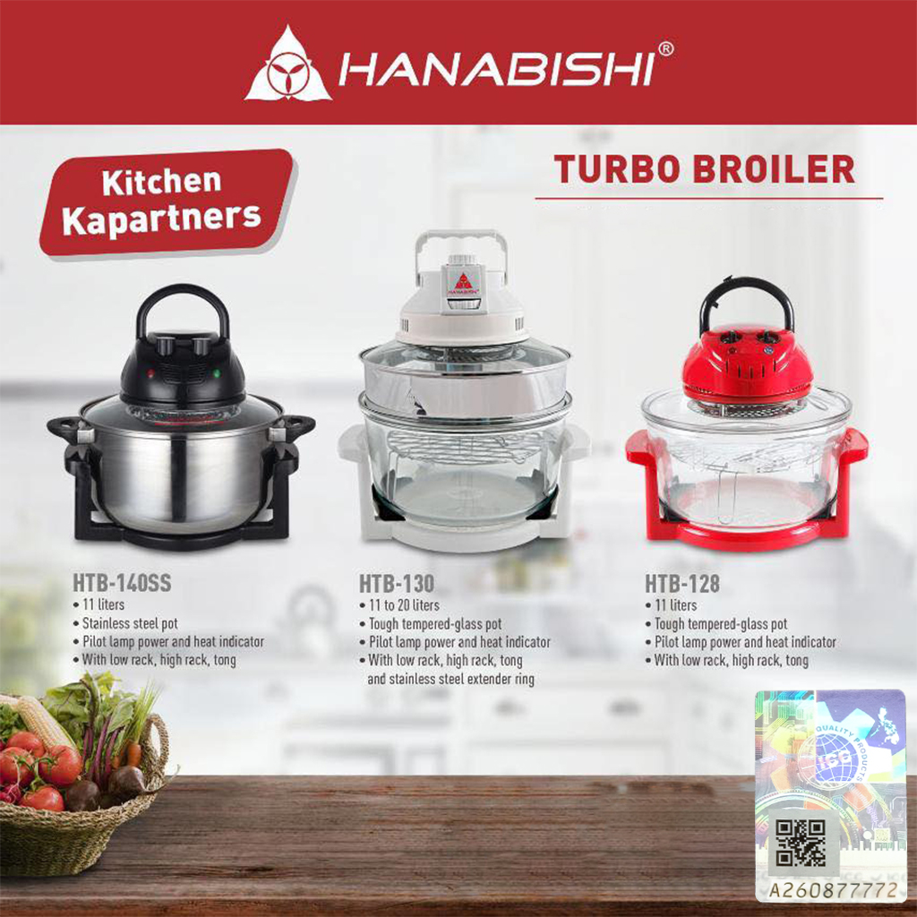 Hanabishi by Winland 7 in 1 Turbo Broiler with Tough Tempered Glass Pot ...
