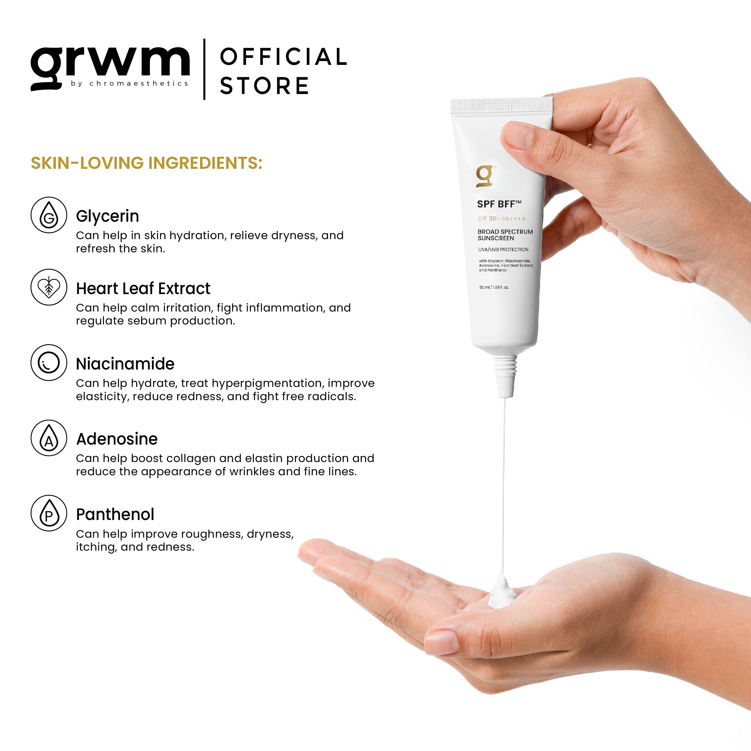 GRWM Cosmetics SPF BFF 50+ PA++++ Sunscreen (Expiry: 10/2026) | Shopee ...