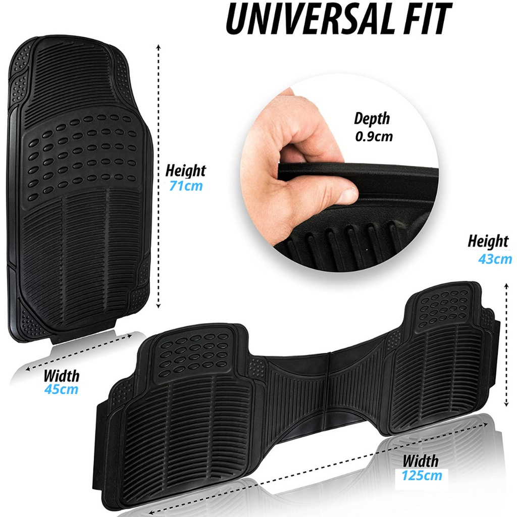 Car Matting/ Anti-Slip Waterproof Car Floor Mat Set - Universal Fit ...