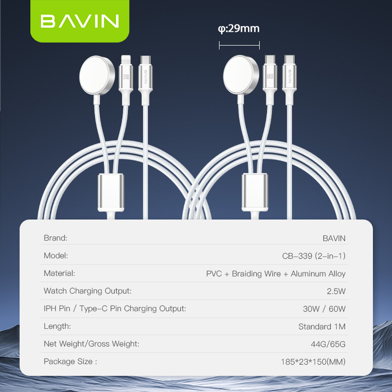 BAVIN CB339 2in1 Magnetic Wireless Smartwatch And Smartphone Charger ...