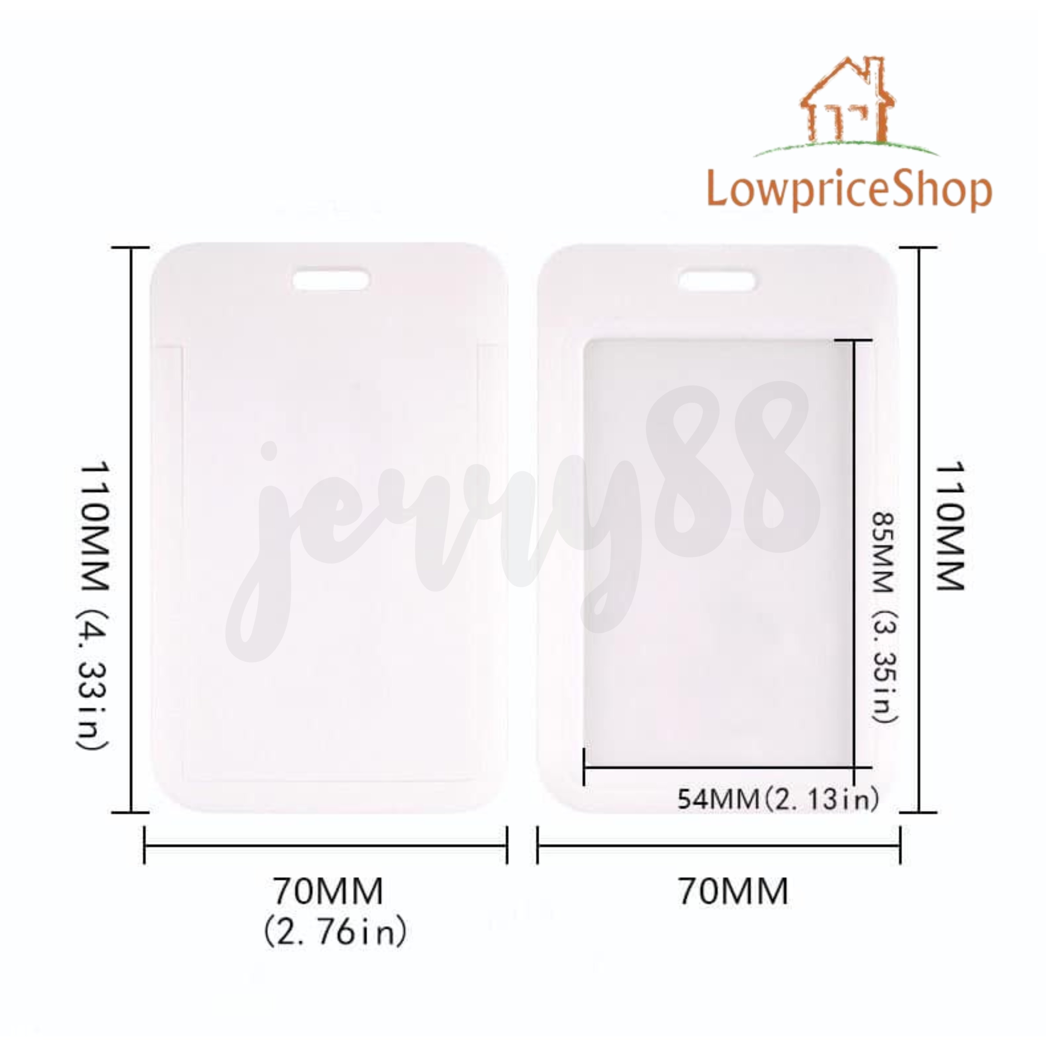 JERRY88 1pc ABS Plastic High Quality Double side Id Card Holder Clear ...
