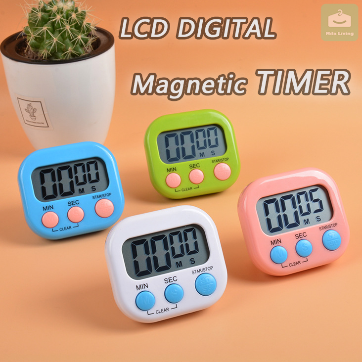 Multi-Function Electronic Timer Magnetic LCD Digital Kitchen Timer ...