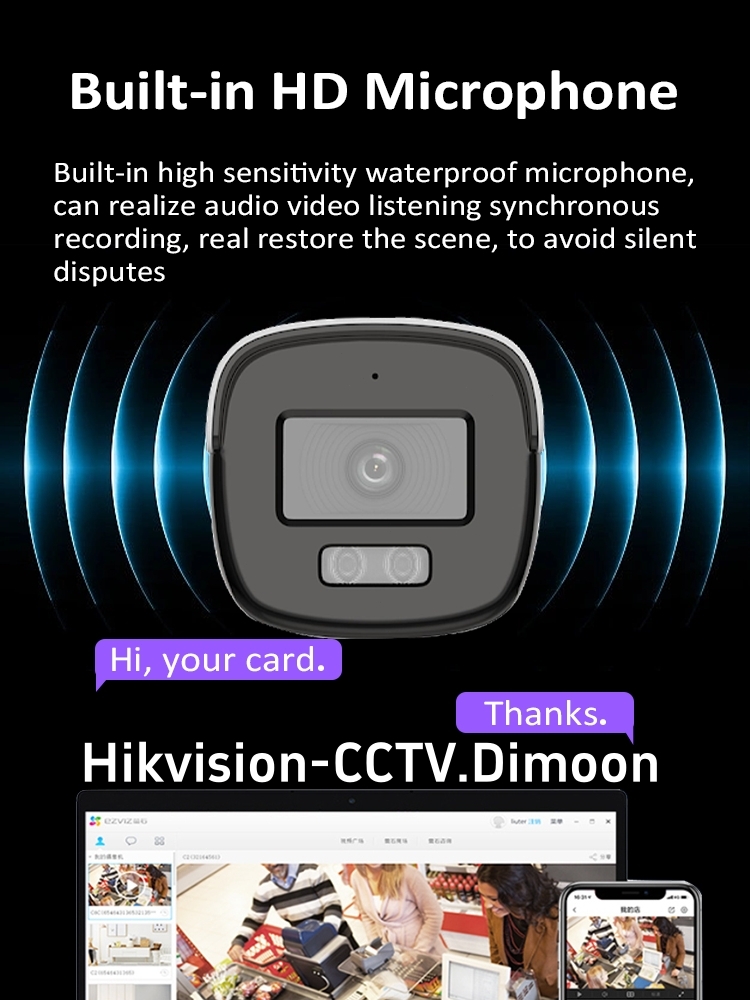 Hikvision 3K 5MP CCTV camera KIT Full color With Audio CCTV Package HD ...