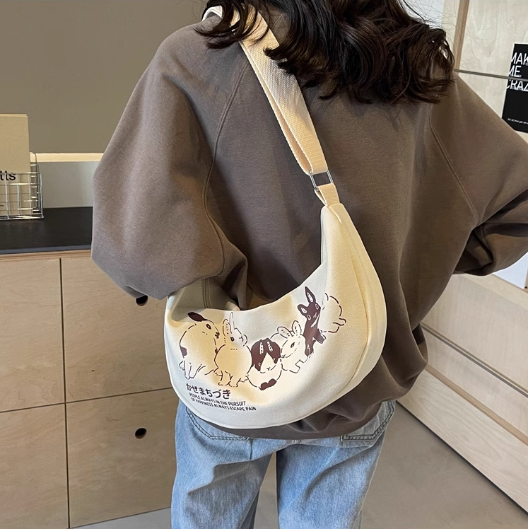 Japanese Cartoon canvas Dumpling Bag For Women large fashion cross body ...