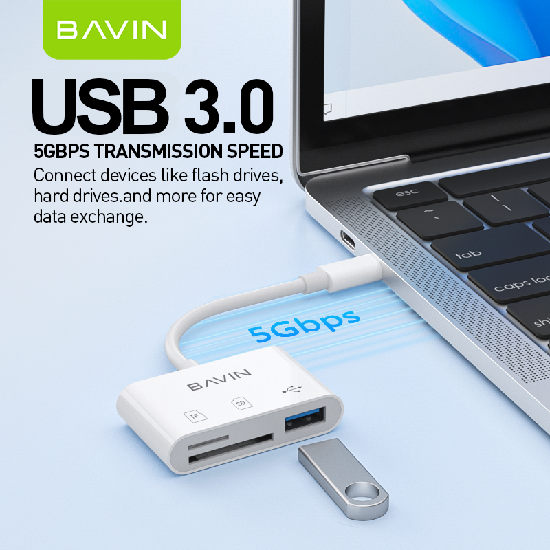 BAVIN O29 3in1 OTG CardReader Adapter Type-C To TF/SD+USB w/ 5Gbps ...