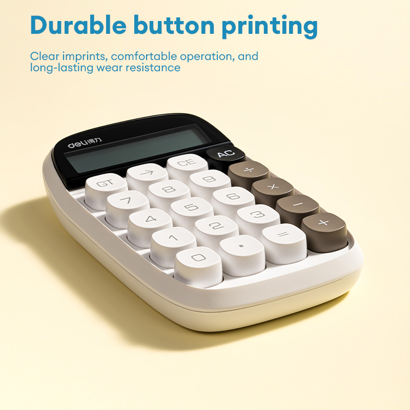 Deli TE35 Mini Portable Desktop 12 Digit Electronic Calculator | Shopee ...