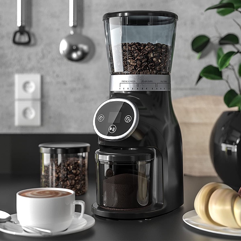 Electric Coffee Bean Grinder Display Screen Home Commercial Espresso ...