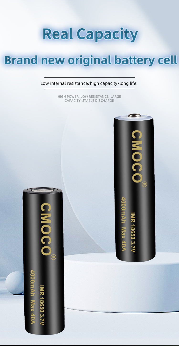 2PCS Legit CMOCO 18650 Battery 4000mah 40A 3.7v Lithium Rechargeable ...