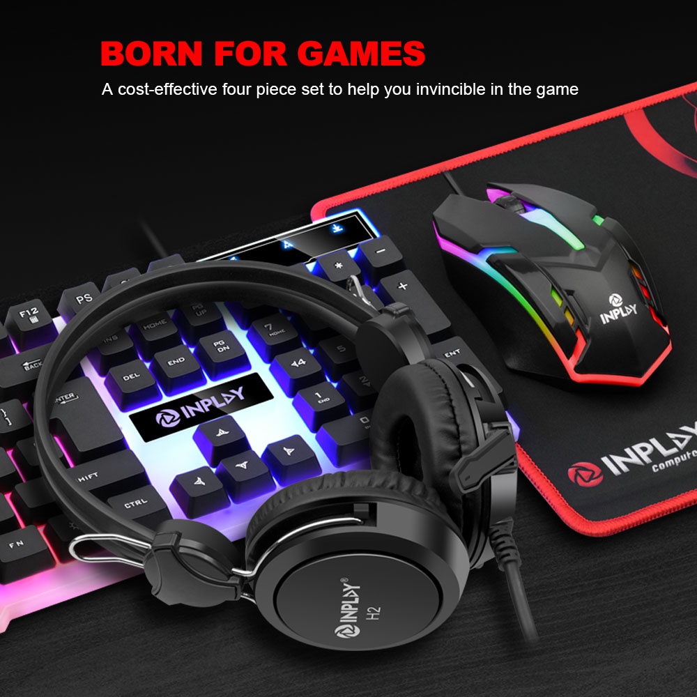 INPLAY STX240 4in1 COMBO - GAMING KEYBOARD, MOUSE, HEADSET & MOUSEPAD ...