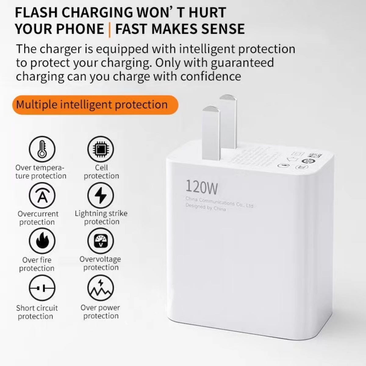 120W Original Adapter Quick Charging Cable Fast Charger for Android ...