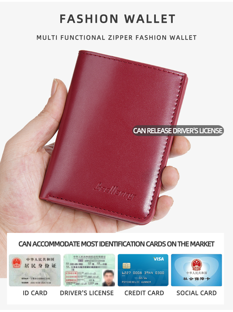 Baellerry Bi-Fold Classic Slim PU Leather Wallet For Women | Shopee ...