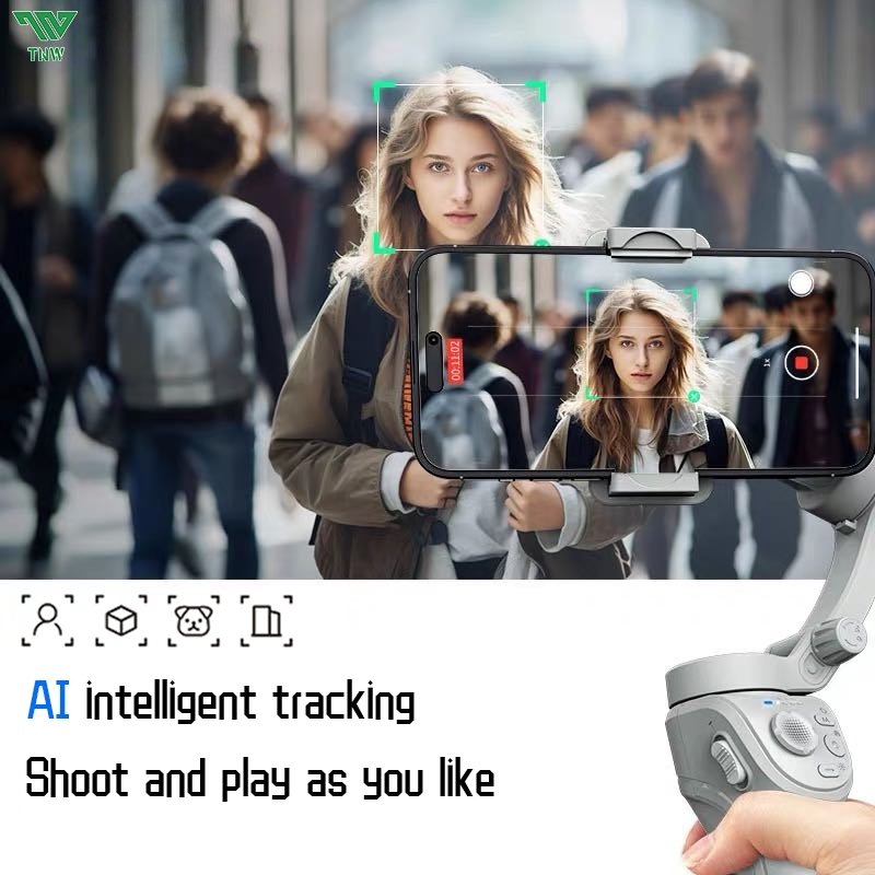 iPower M01 3-Axis Gimbal Stabilizer Phone Handheld Qth LED Face/Object ...