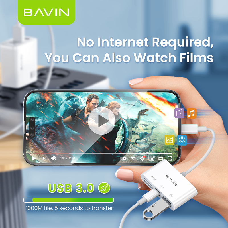 BAVIN O33 / O37 OTG HUB Docking Station Type-C Adapter Compatible for USB 3.0/Memory SD Card/TF ...