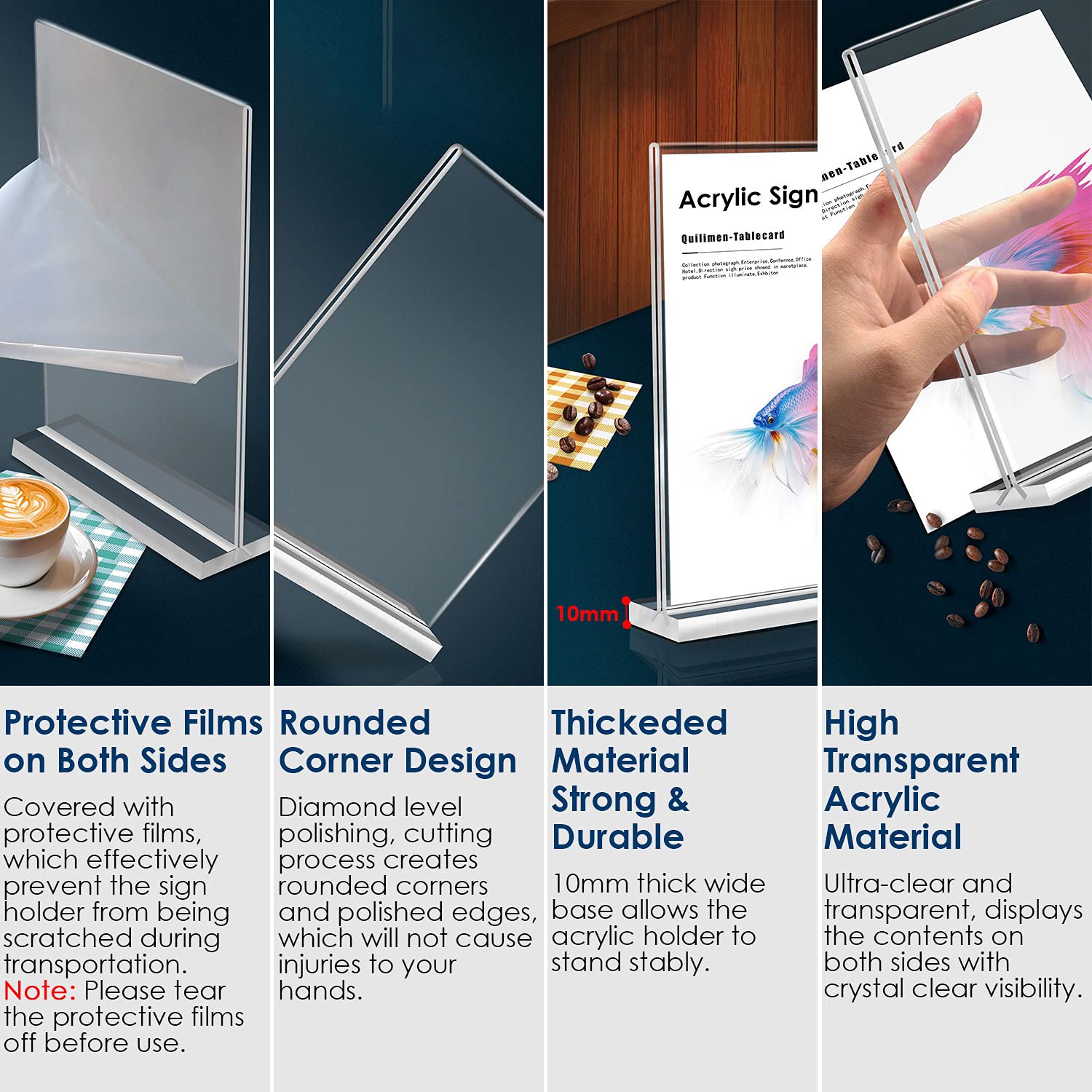 Acrylic Double Sided Menu Holder Display Stand A4/A6/5 For Business ...