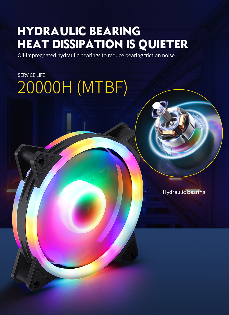 Inplay M10 Rainbow RGB 120mm Led Case Fan Cooling For Pc/Computer ...
