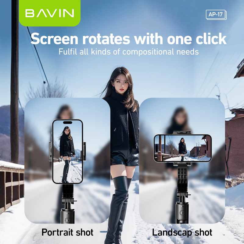BAVIN P17 Anti-Shake Multifunction Selfie Stick 360° Rotate Stable ...