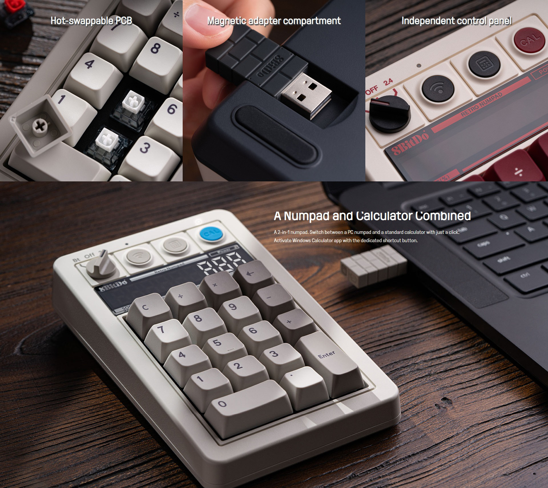 8Bitdo Retro 18 Mechanical Numpad (B5HB) | Shopee Philippines