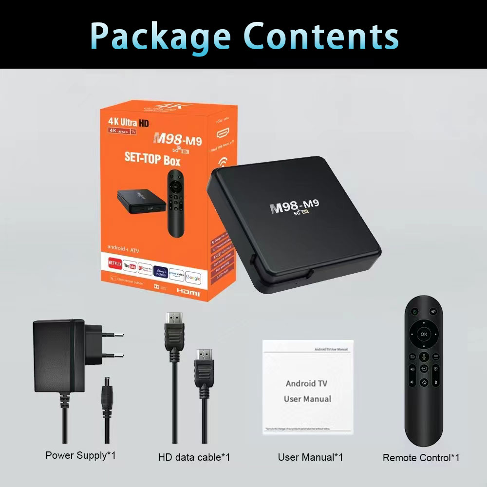 M98 PRO M9 Smart TV Box 8K HD Support 2+16GB 2.4G/5G Dual WiFi Android10 H313 Quad-Core Media ...