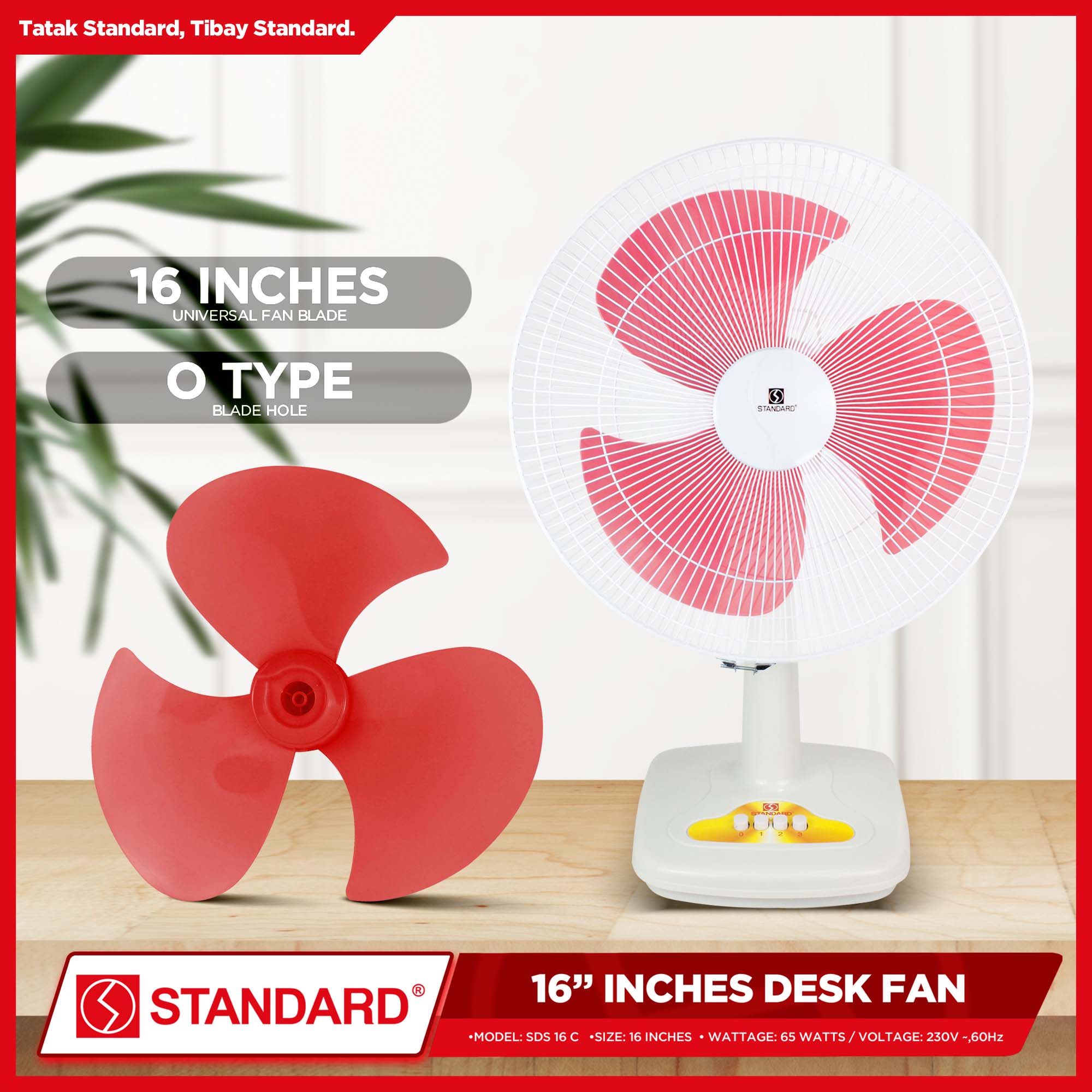 Standard Desk Fan 16" Big Plastic Blade | Shopee Philippines