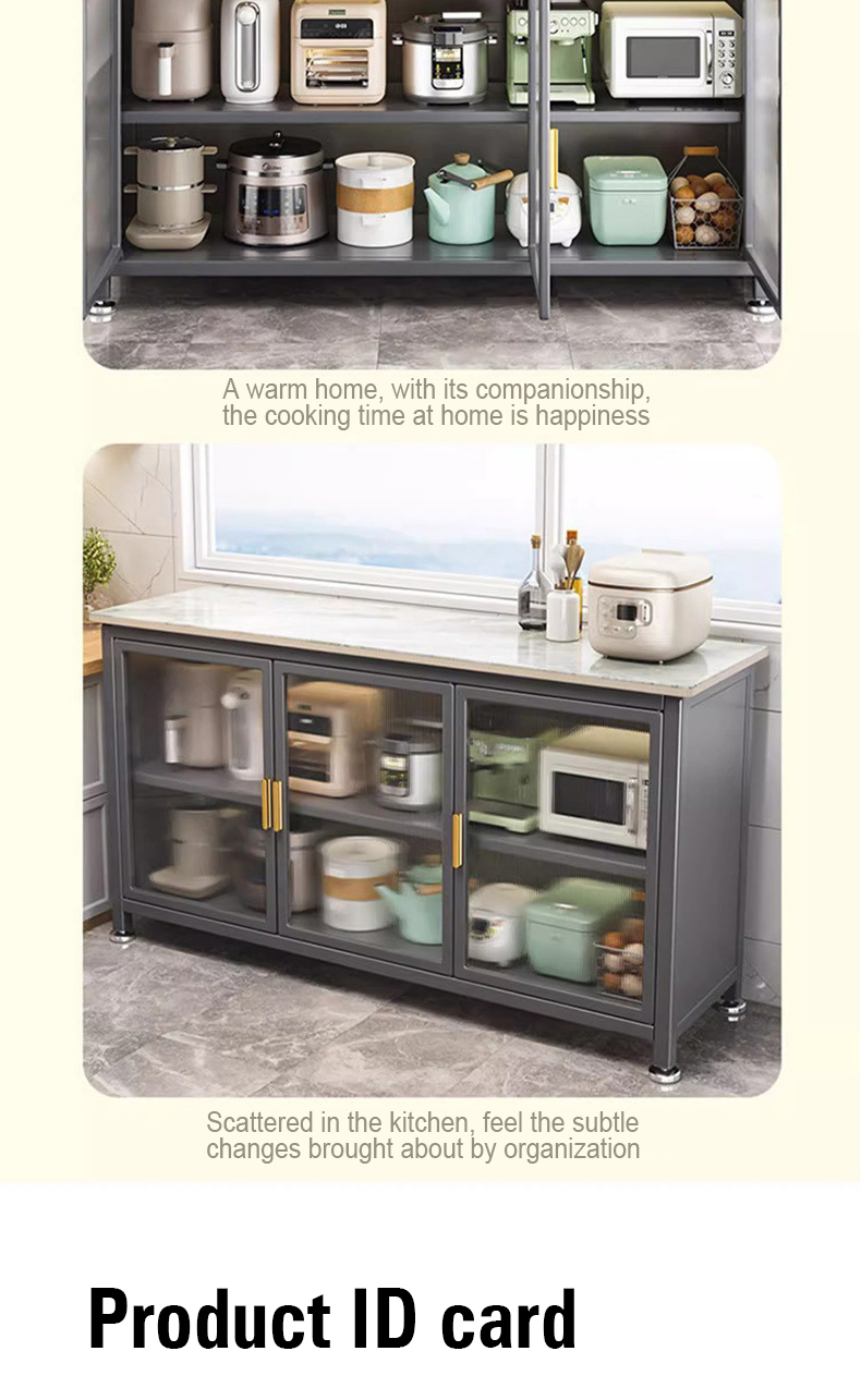 SWG Kitchen Storage Cabinet Sideboard Cupboard Cabon Steel Organizer ...