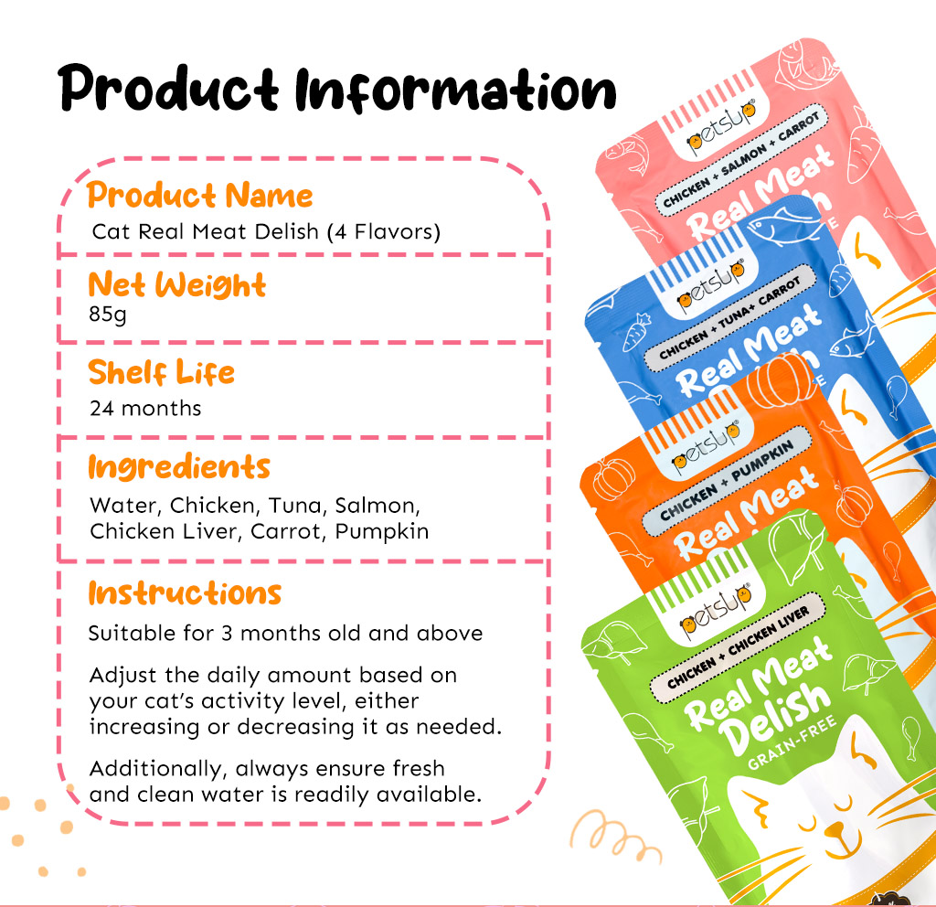 Petsup Cat Wet Food Real Meat Delish 85g Chicken Liver Flavor Nutrient ...