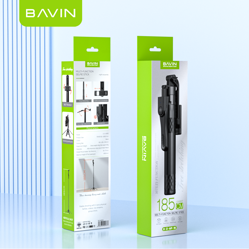 BAVIN P16 Portable Multi-Functional Selfie Stick Tripod Stand 360 ...
