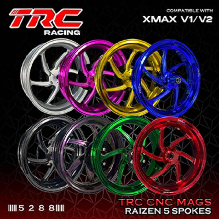 TRC CNC RAIZEN 5 SPOKES MAG WHEELS (3.5*15 F x 4.0*14 R) for XMAX 300 V1/V2 5288 | Shopee ...