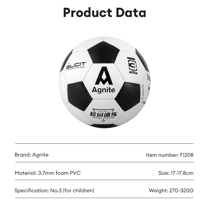 Deli Agnite F1208 No. 3 PVC Machine-sewn Football for Children (black ...