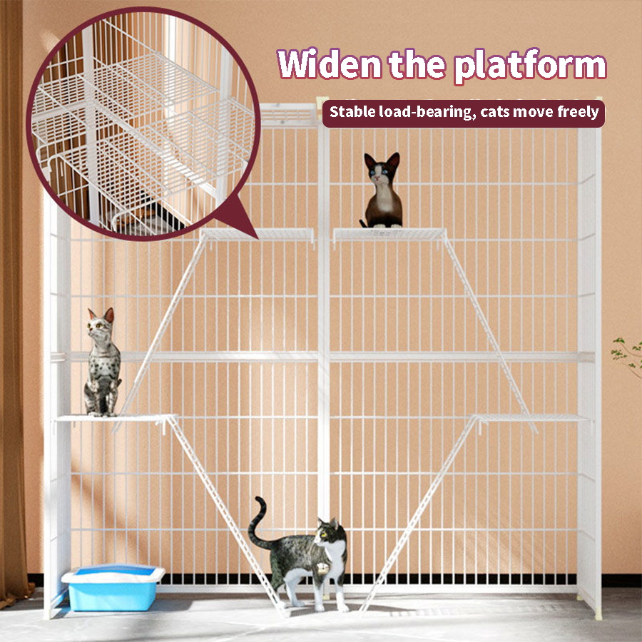 Cat Cage 4 Layer Large Cat Cage Platform Cage for Large Cats stackable Pet Cages Cat Condo Cat ...