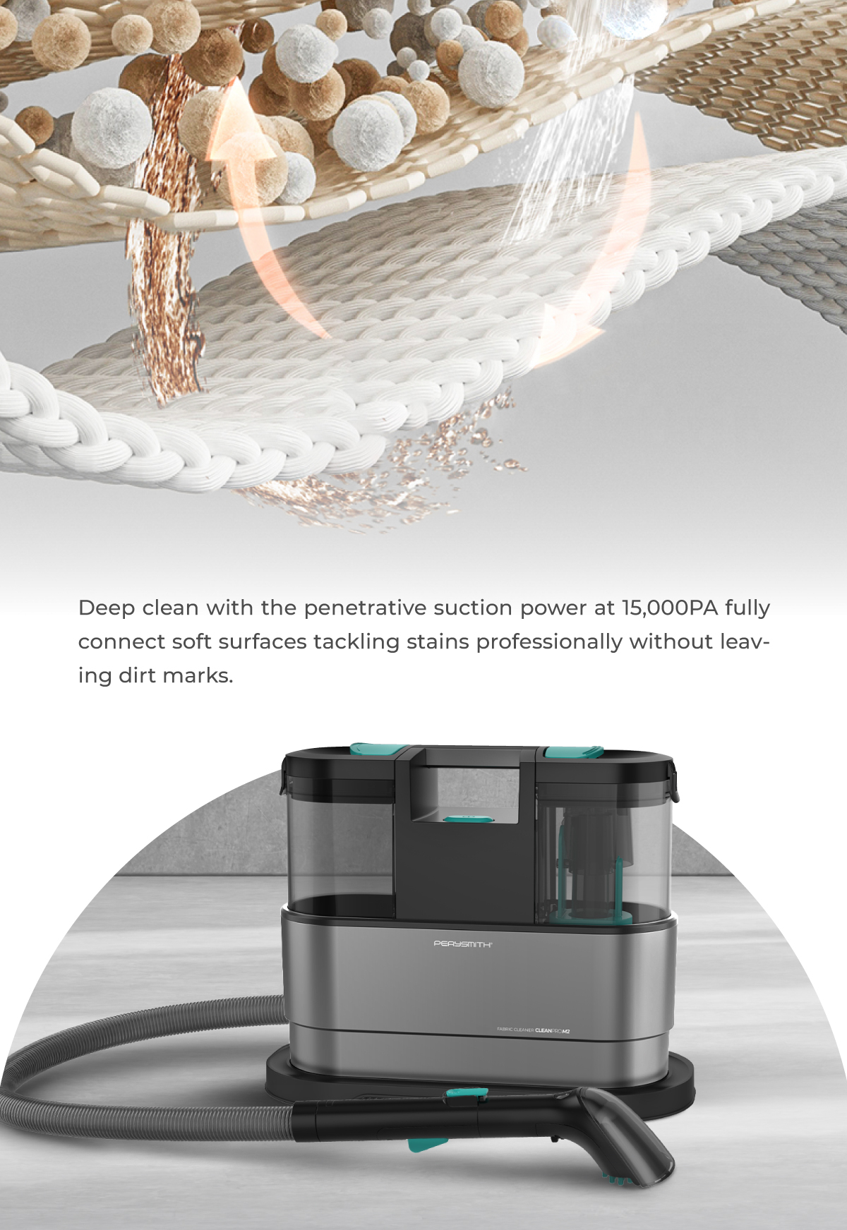 PerySmith M2 Portable Spot Cleaner Wet and Dry Carpet Upholstery Vacuum ...