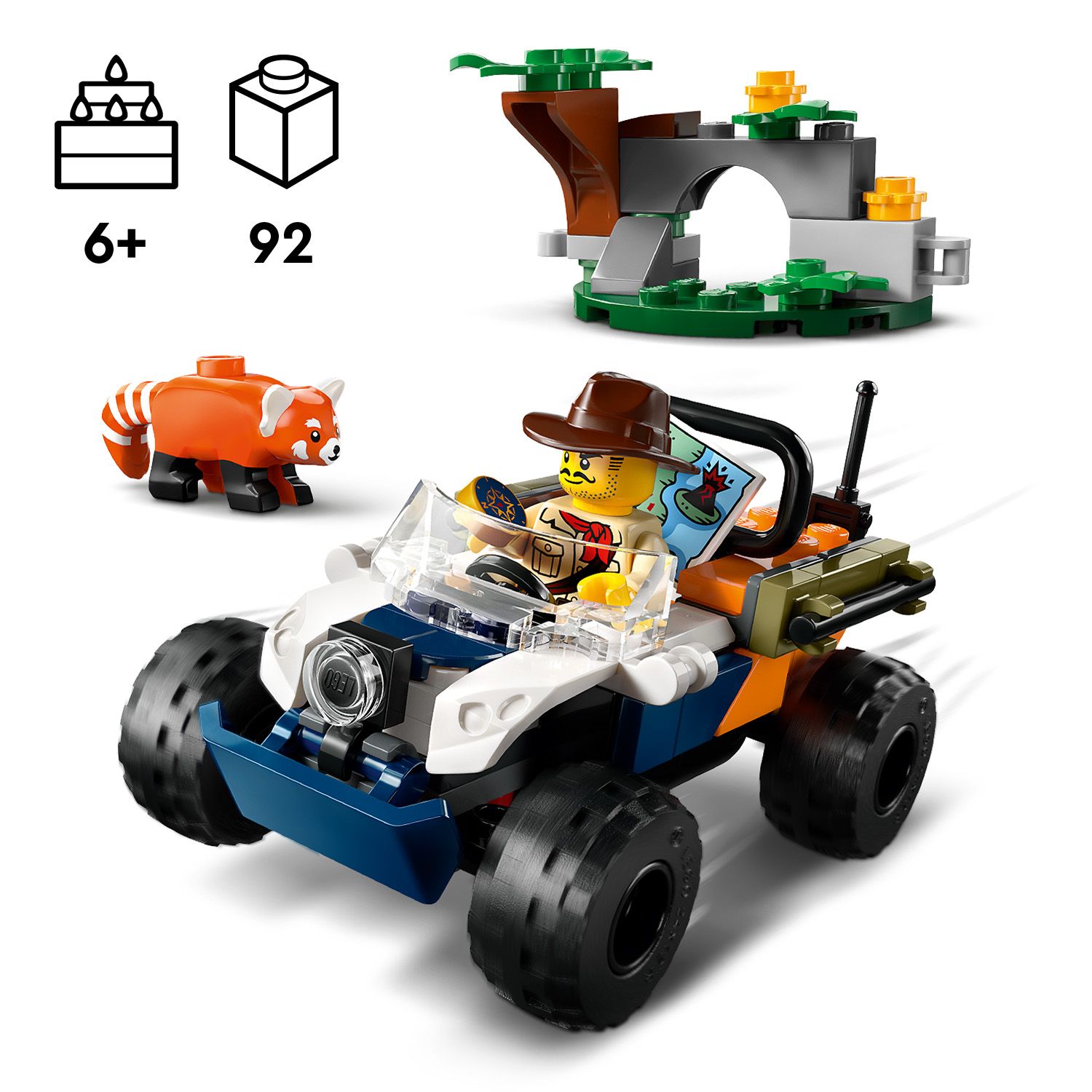 LEGO City 60424 Jungle Explorer ATV Red Panda Mission (92 Pieces ...